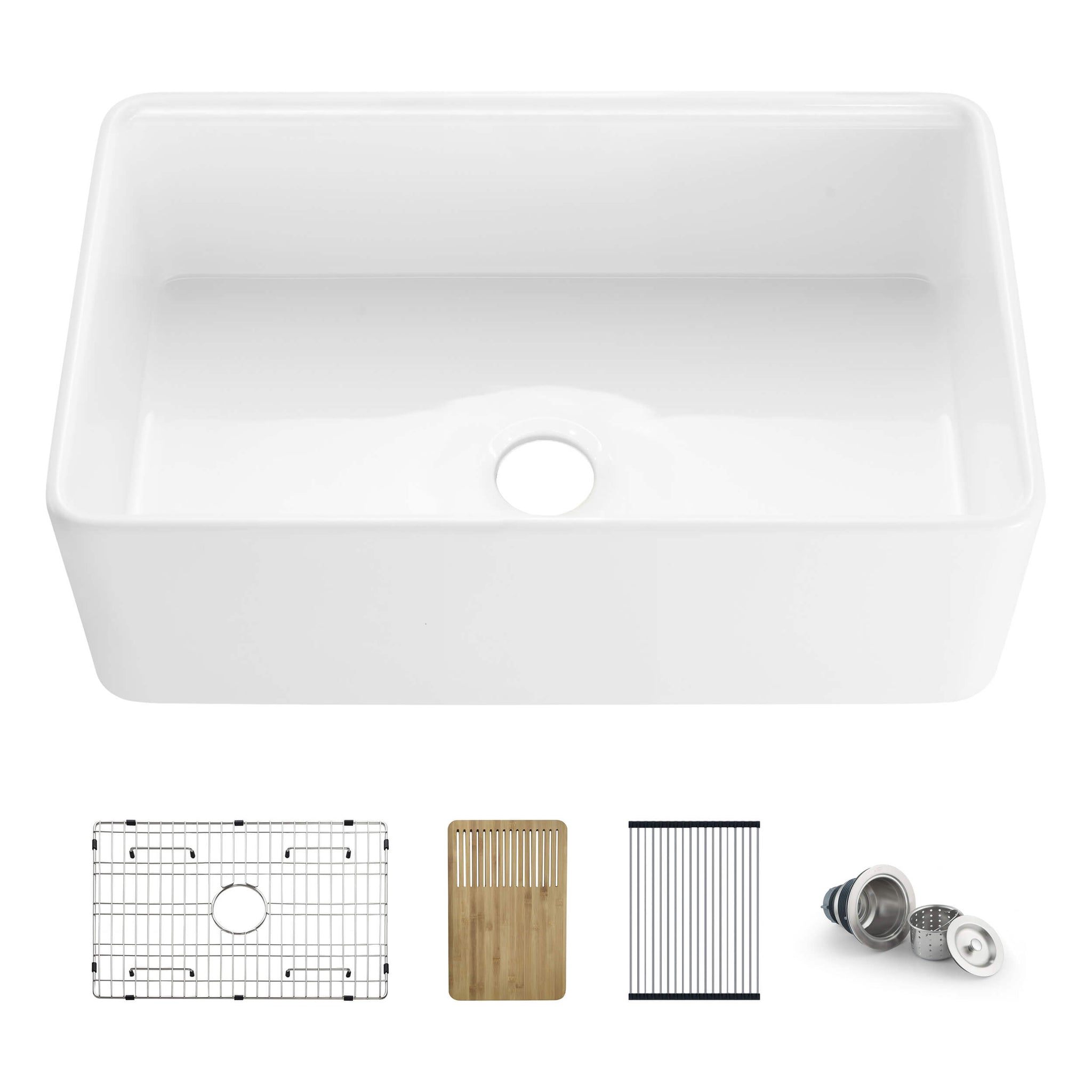 Pure 30″ Fireclay Kitchen Farmhouse Workstation Sink Pure Series- K2-S